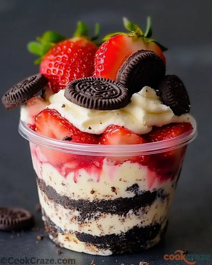 Strawberry Oreo Cheesecake Cup - Cook Craze