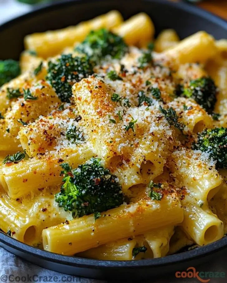 Skillet Ricotta Pasta with Roasted Broccoli - Cook Craze