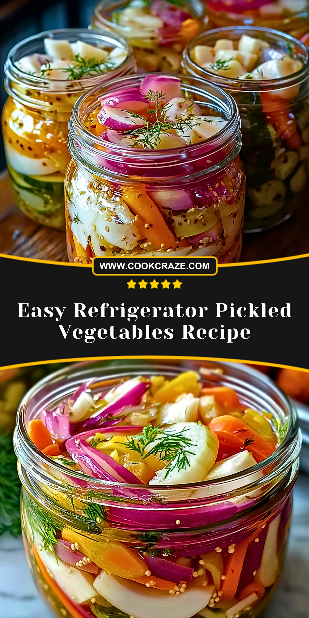 Easy Refrigerator Pickled Vegetables Recipe - Cook Craze