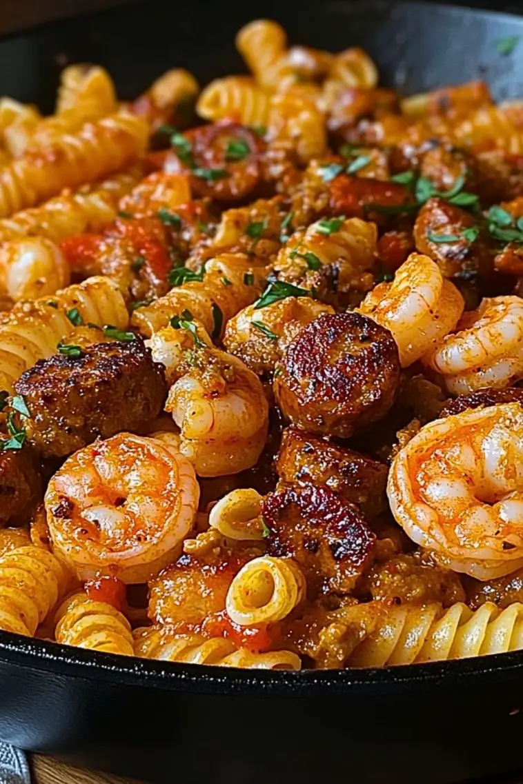 Cajun Ranch Shrimp and Sausage Pasta Skillet - Cook Craze