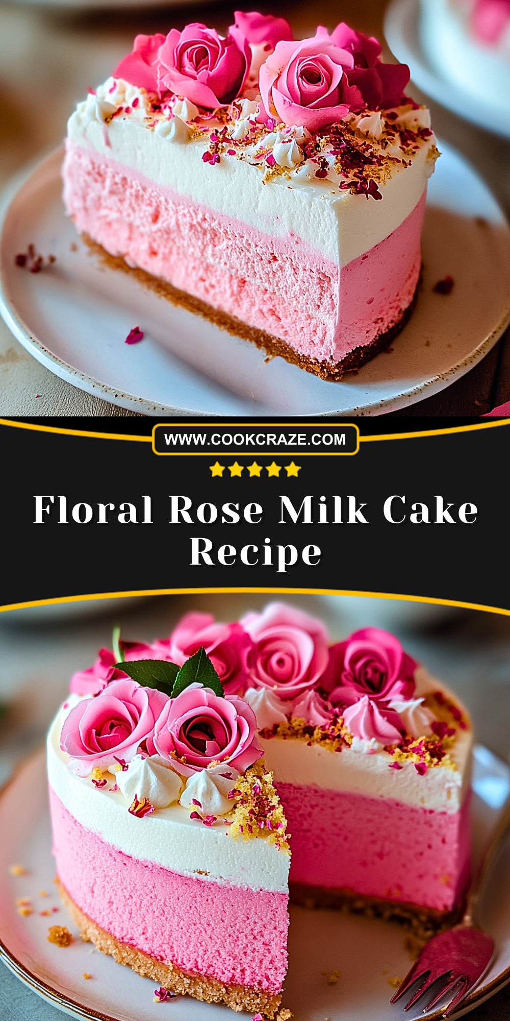 Floral Rose Milk Cake Recipe - Cook Craze