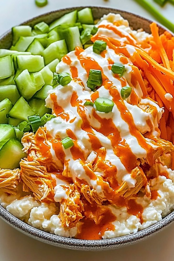 Buffalo Chicken Cottage Cheese Bowl Recipe - Cook Craze