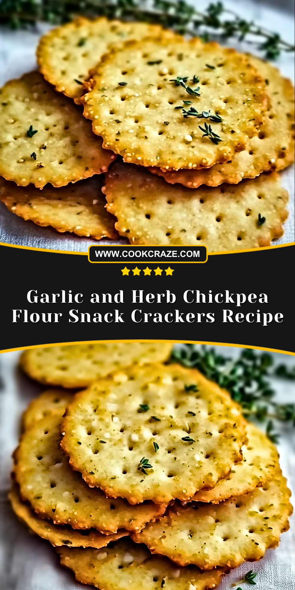 Garlic and Herb Chickpea Flour Snack Crackers Recipe - Cook Craze