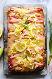 Lemon Rhubarb Loaf with Glaze - Cook Craze