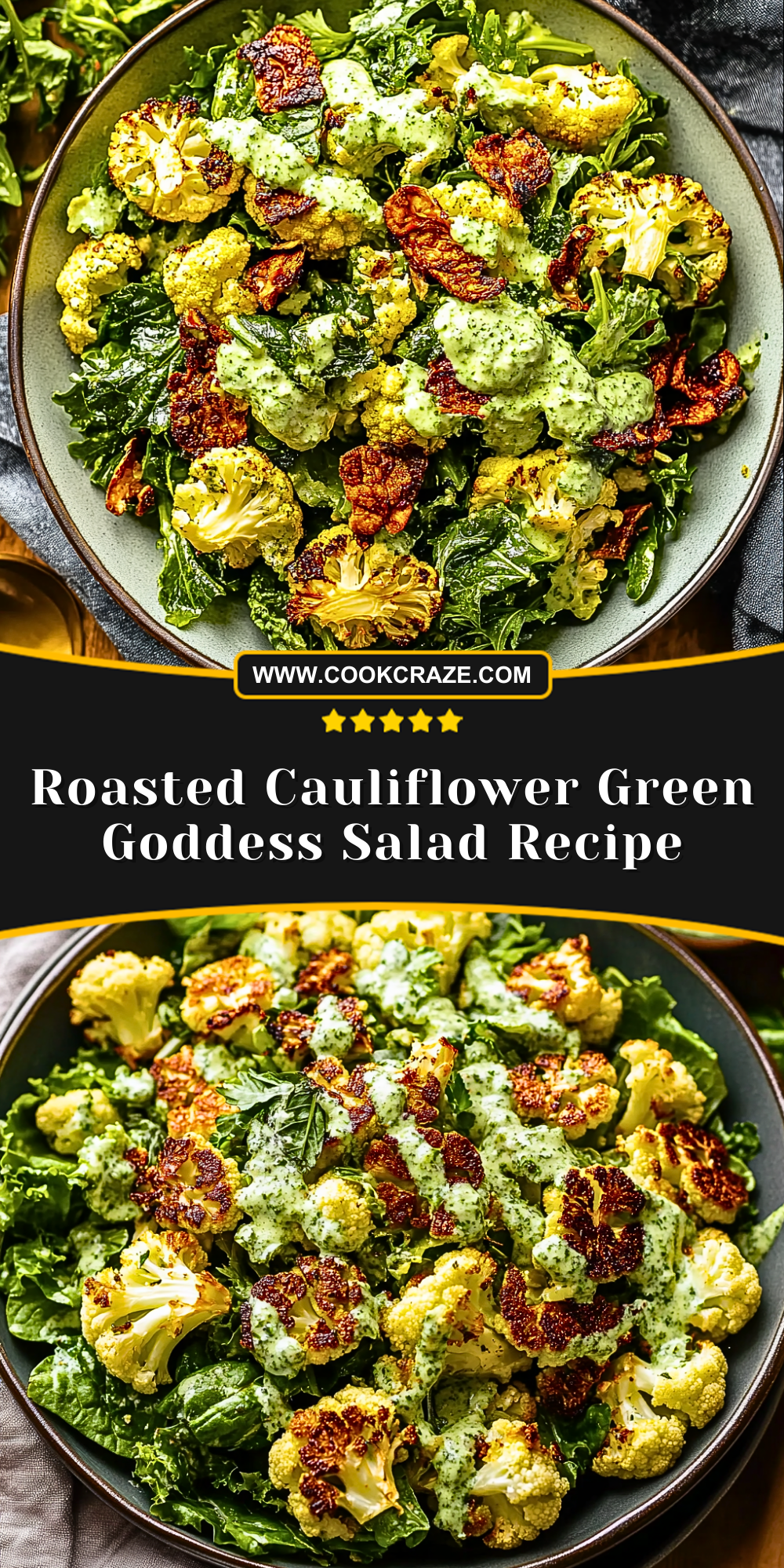 Roasted Cauliflower Green Goddess Salad - Cook Craze