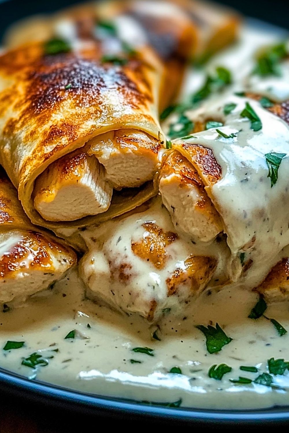Savory Chicken Wraps with Garlic Cream Sauce - Cook Craze