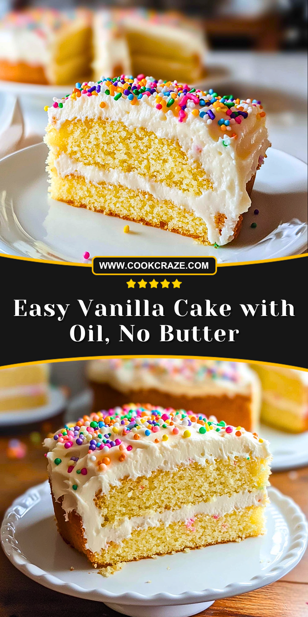 Easy Vanilla Cake with Oil, No Butter - Cook Craze
