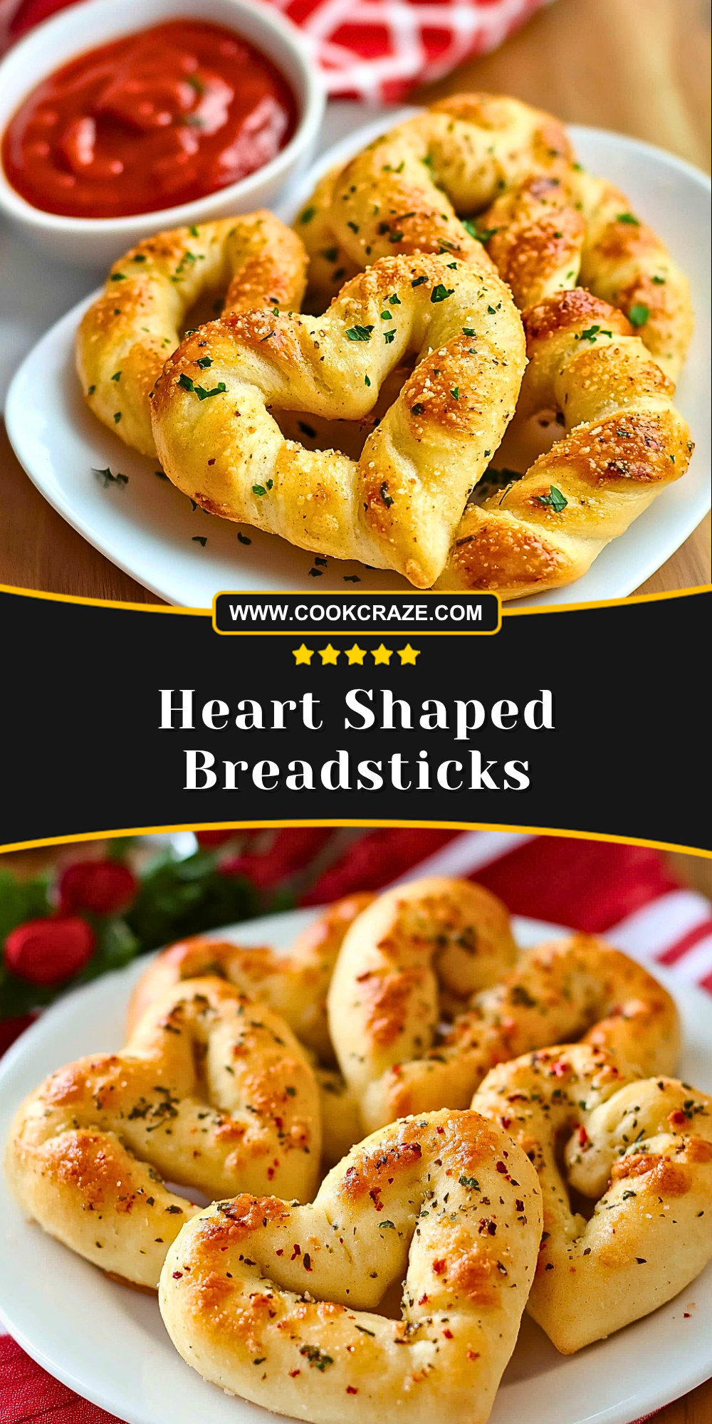 Heart Shaped Breadsticks - Cook Craze