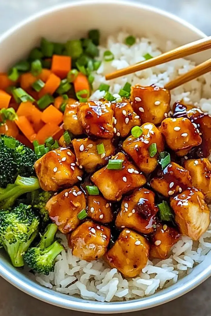 Honey Garlic Chicken Rice Bowls - Cook Craze