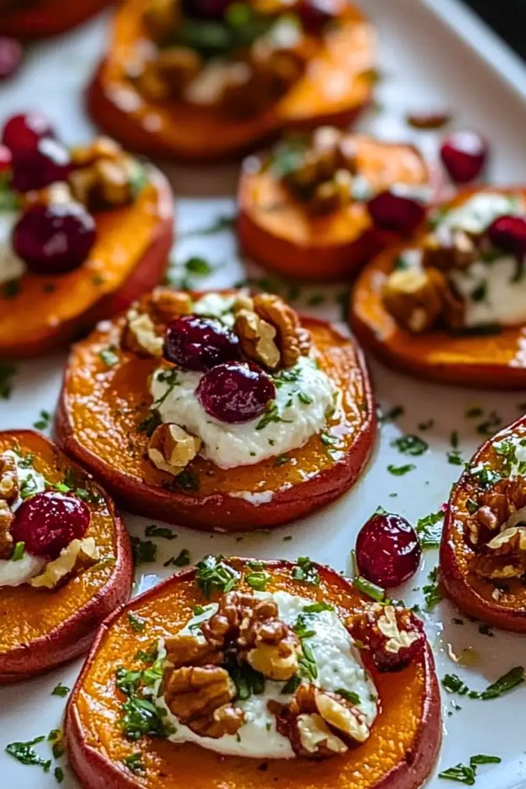 Roasted Sweet Potato Rounds with Herbed Ricotta, Walnuts, and ...