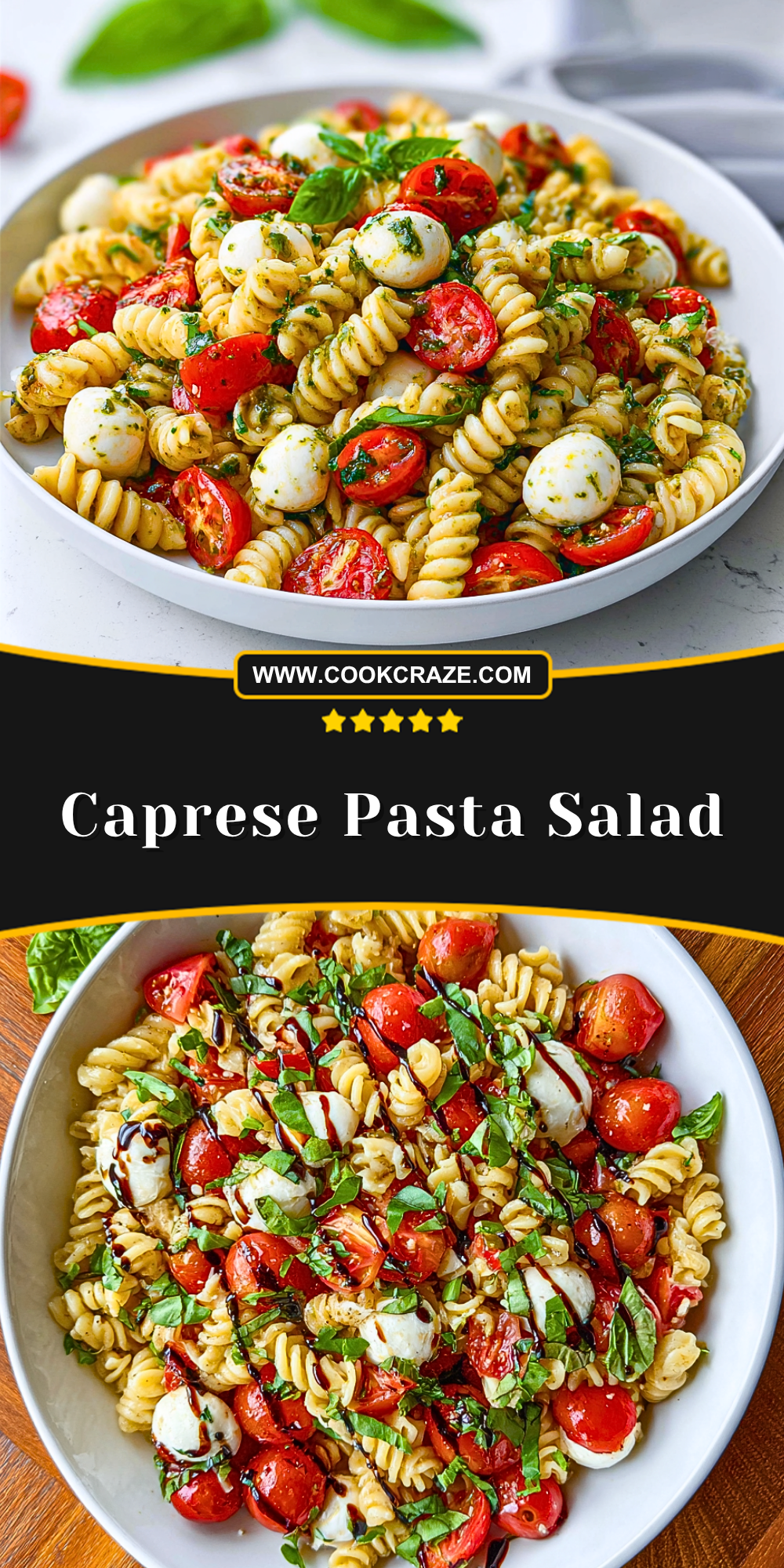 Caprese Pasta Salad - Cook Craze