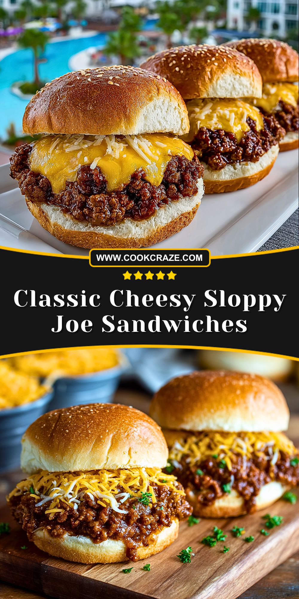 Classic Cheesy Sloppy Joe Sandwiches - Cook Craze