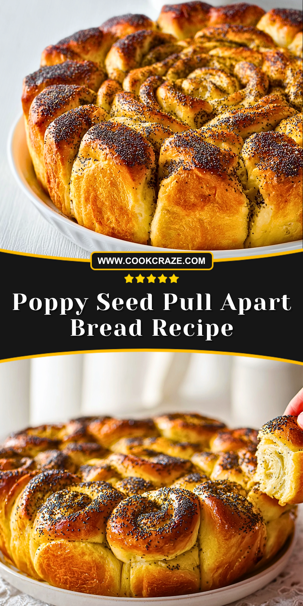 Poppy Seed Pull Apart Bread Recipe - Cook Craze
