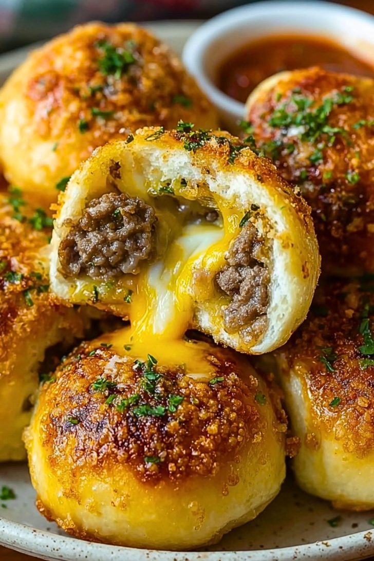 Ultimate Garlic Parmesan Cheeseburger Bombs Recipe - Cook Craze