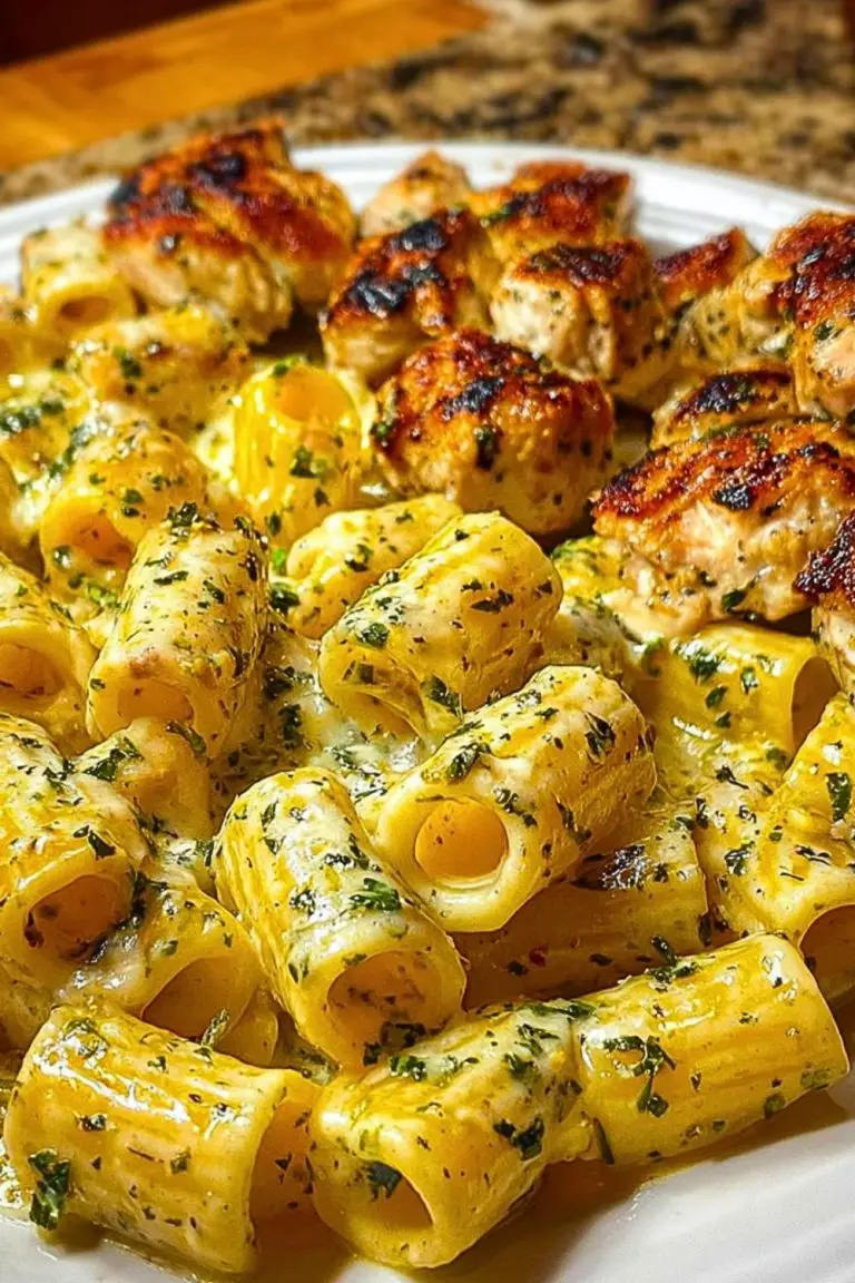 Cheesy Garlic Butter Chicken Rigatoni in Creamy Alfredo Sauce - Cook Craze