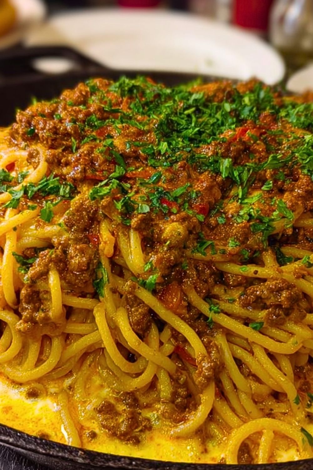 Cheesy Cajun Beef Spaghetti in Creamy Three-Cheese Parmesan Sauce: A ...