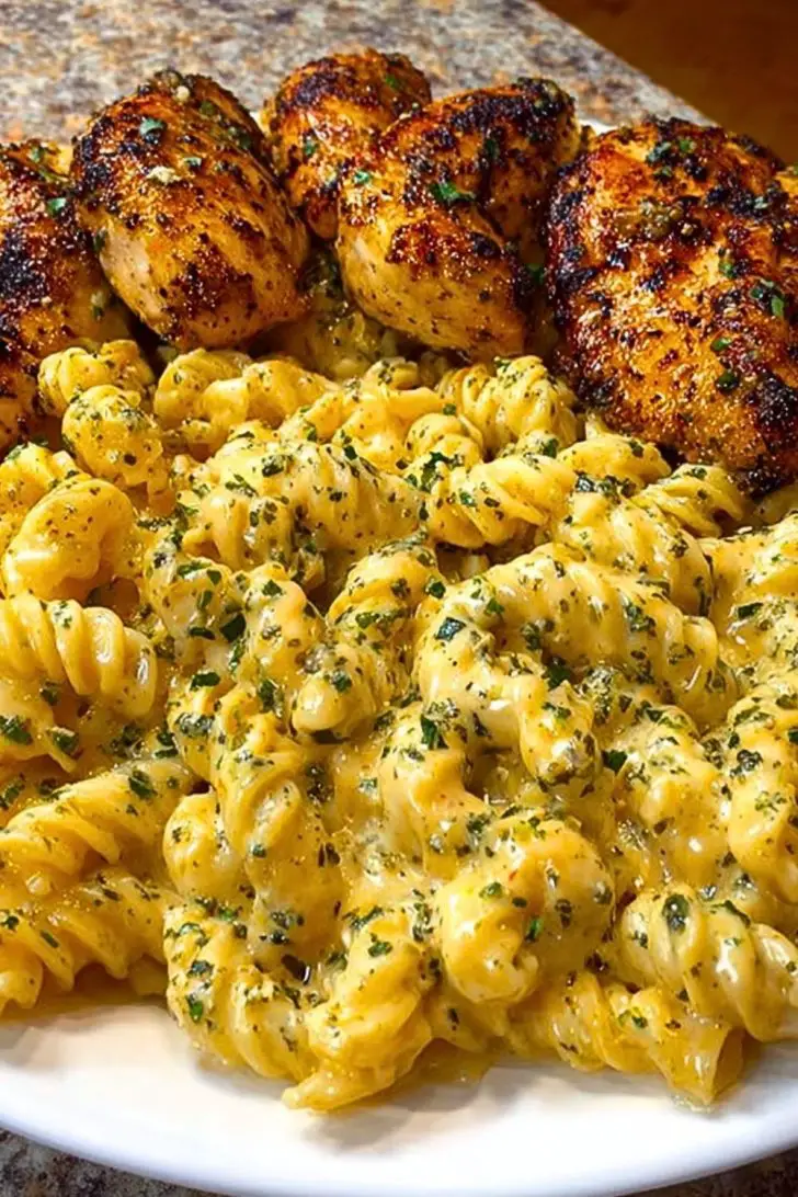 Creamy Garlic Butter Chicken and Rotini Recipe - Cook Craze