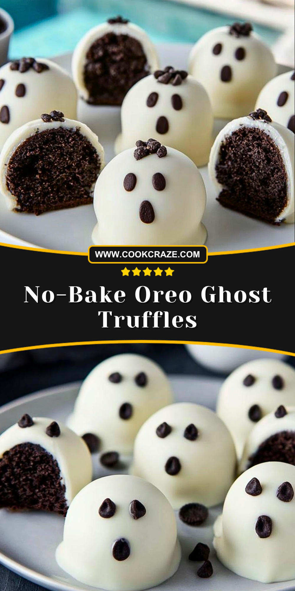 No-Bake Oreo Ghost Truffles - Cook Craze