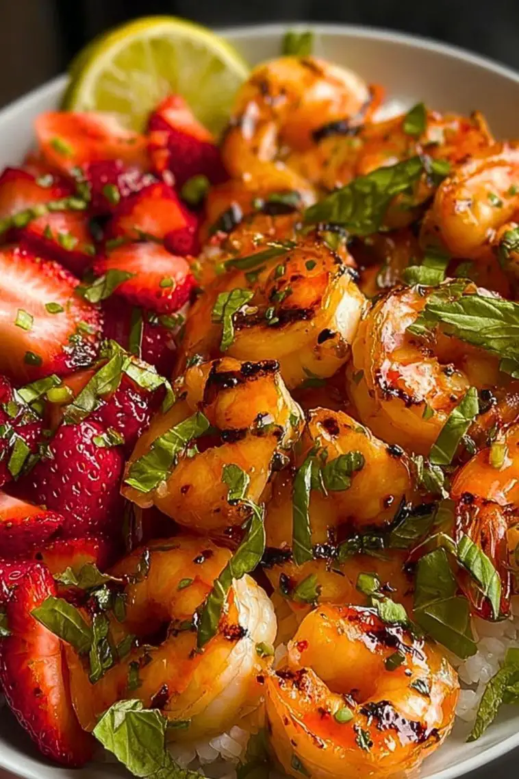 Saucy Lemon Herb Shrimp with Strawberry-Basil Salsa - Cook Craze