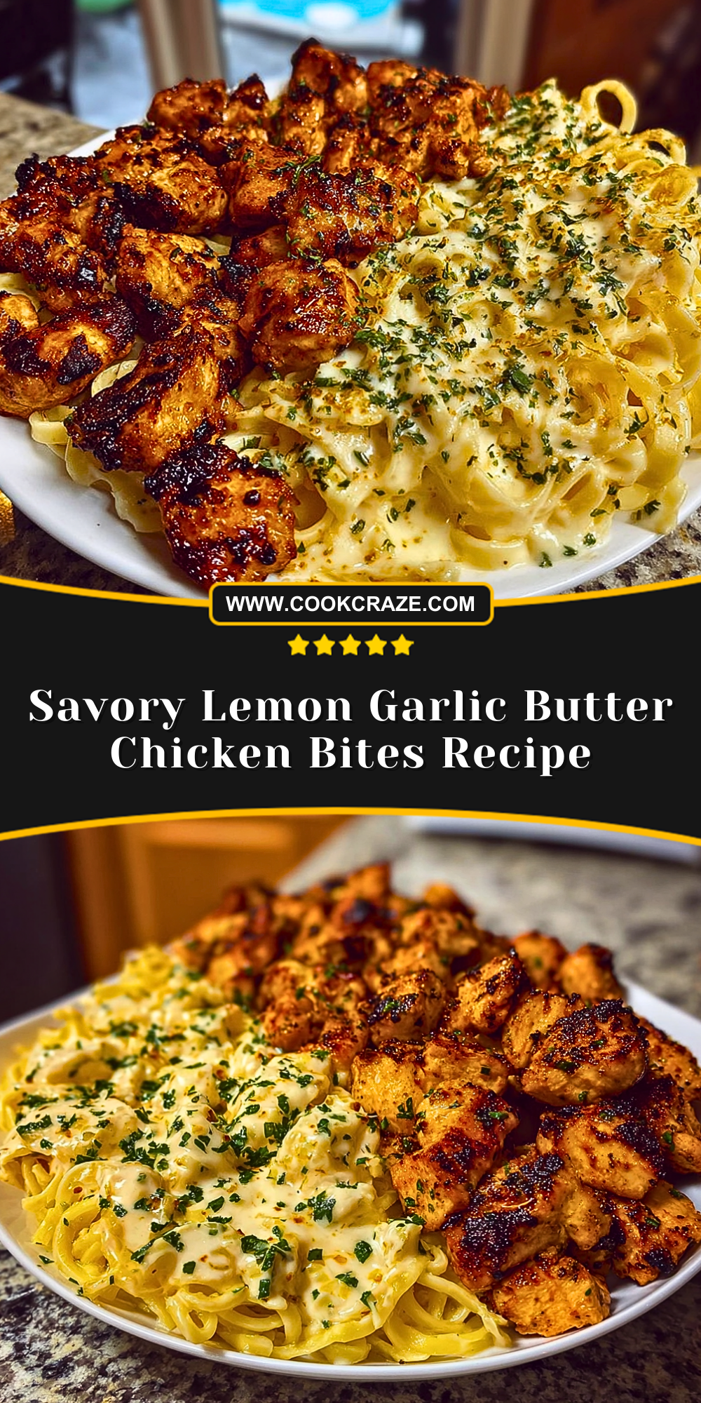 Savory Lemon Garlic Butter Chicken Bites Recipe - Cook Craze