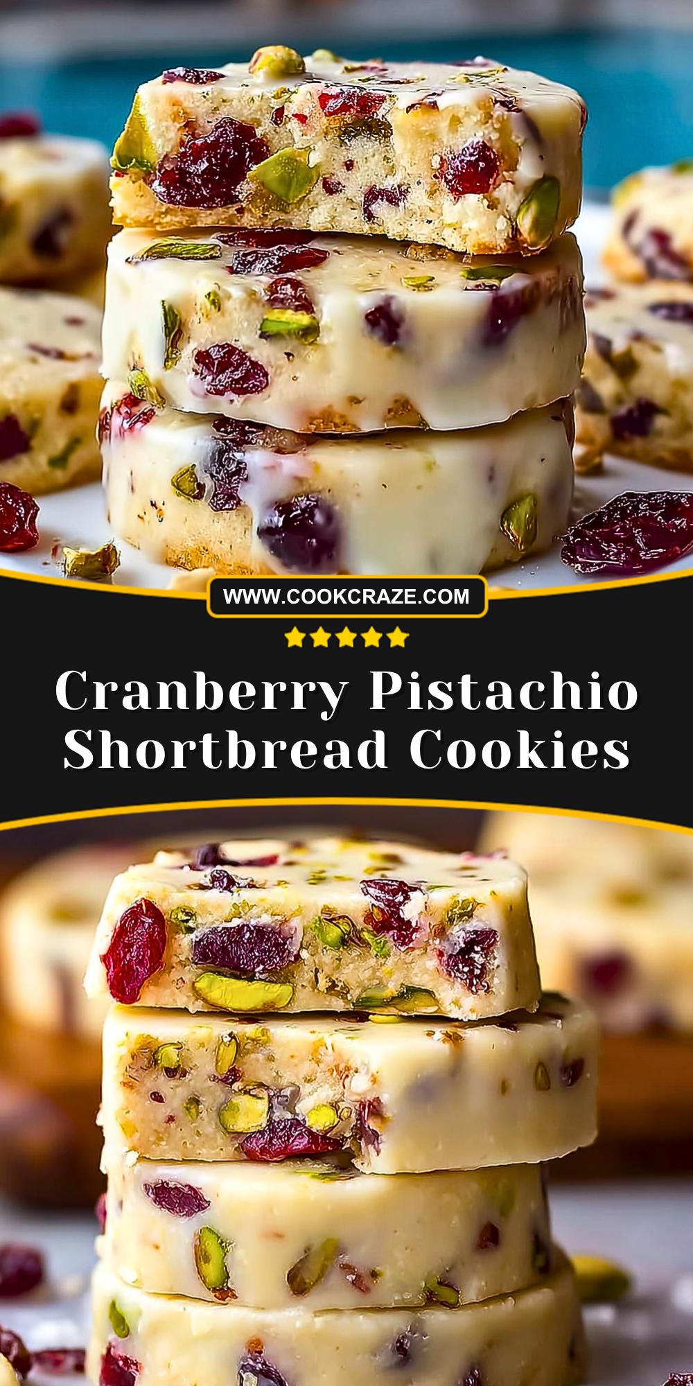 Cranberry Pistachio Shortbread Cookies - Cook Craze