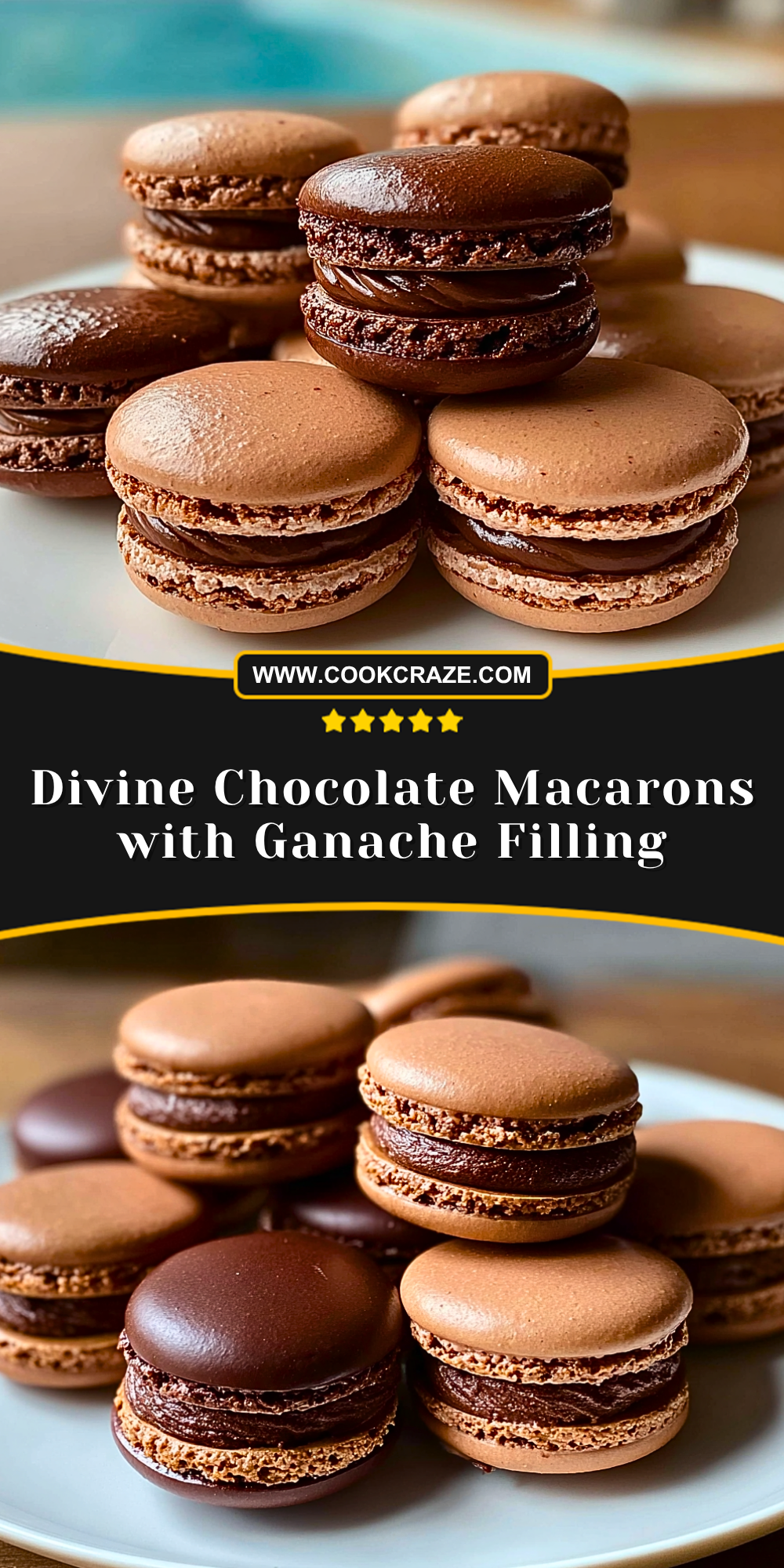 Divine Chocolate Macarons with Ganache Filling - Cook Craze