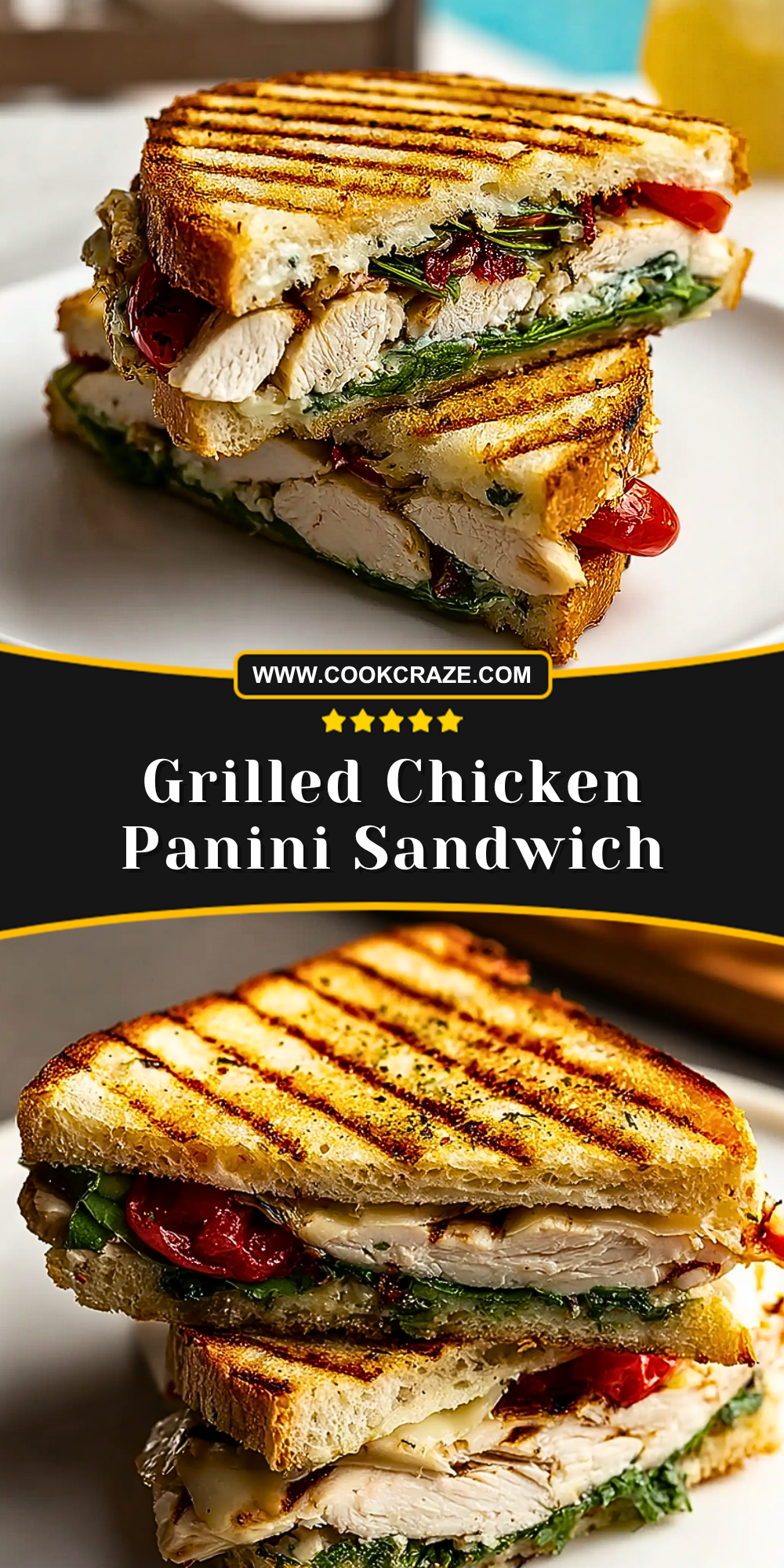 Grilled Chicken Panini Sandwich - Cook Craze