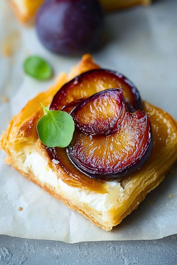 Plum & Cheese Puff Pastry Tarts - Cook Craze