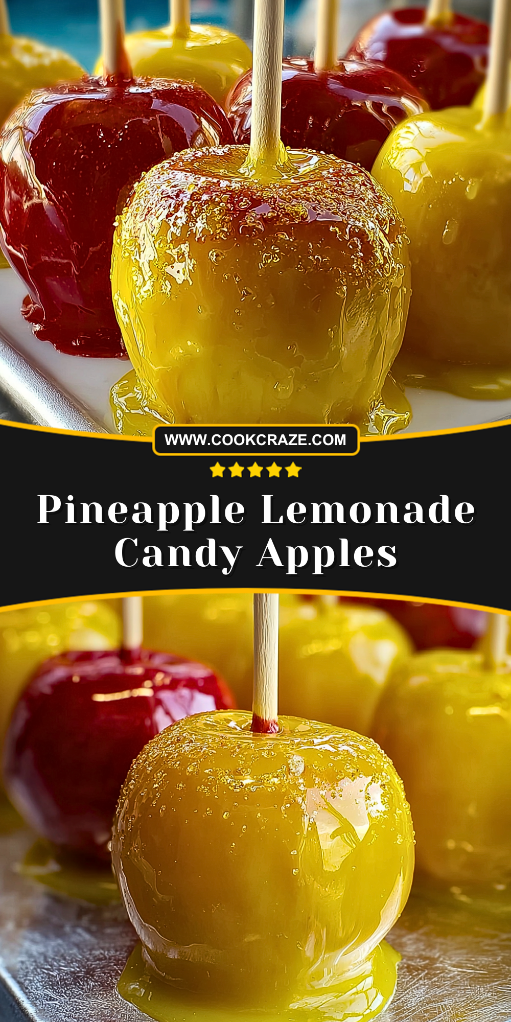 Pineapple Lemonade Candy Apples - Cook Craze