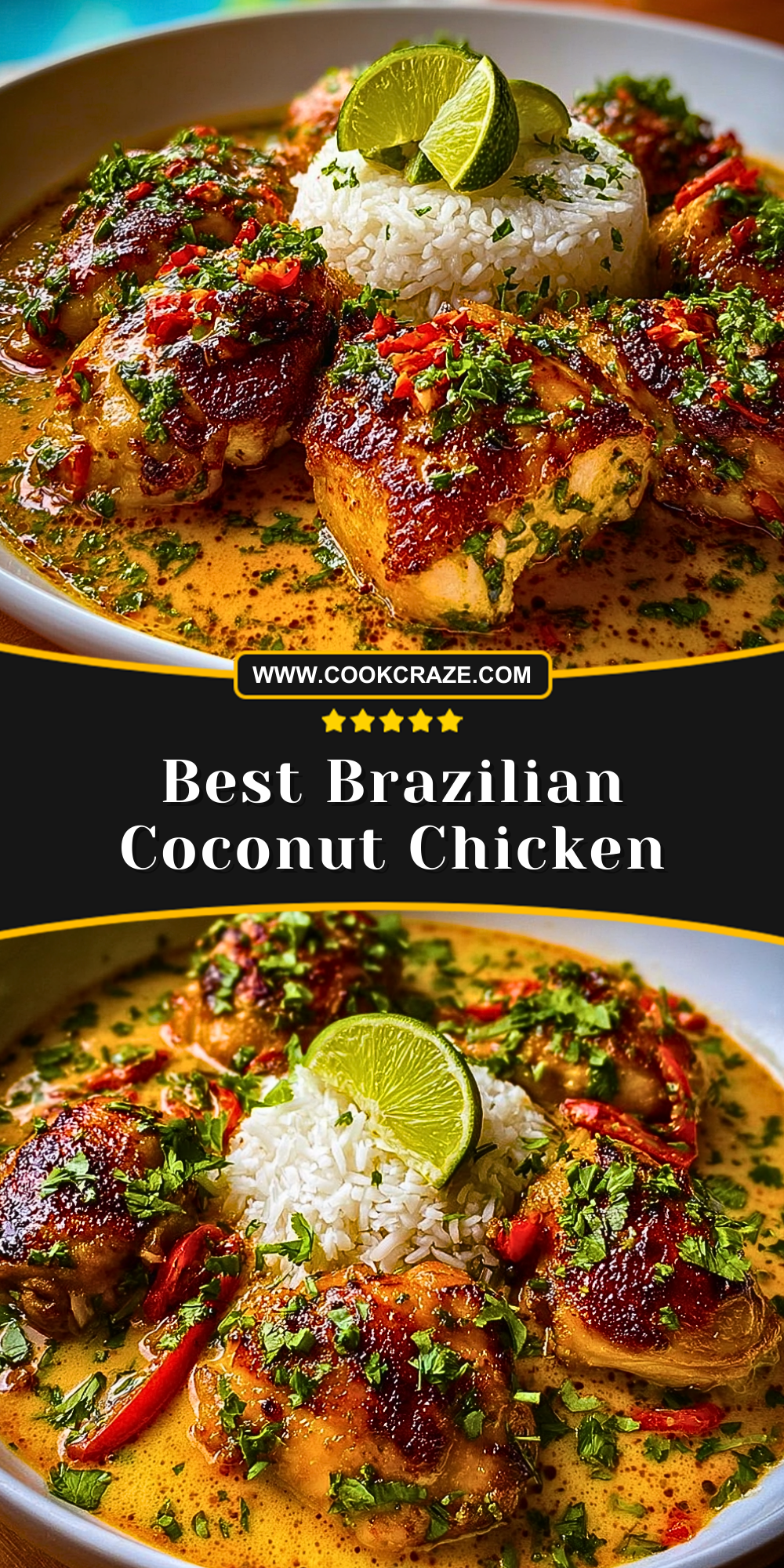 Best Brazilian Coconut Chicken - Cook Craze