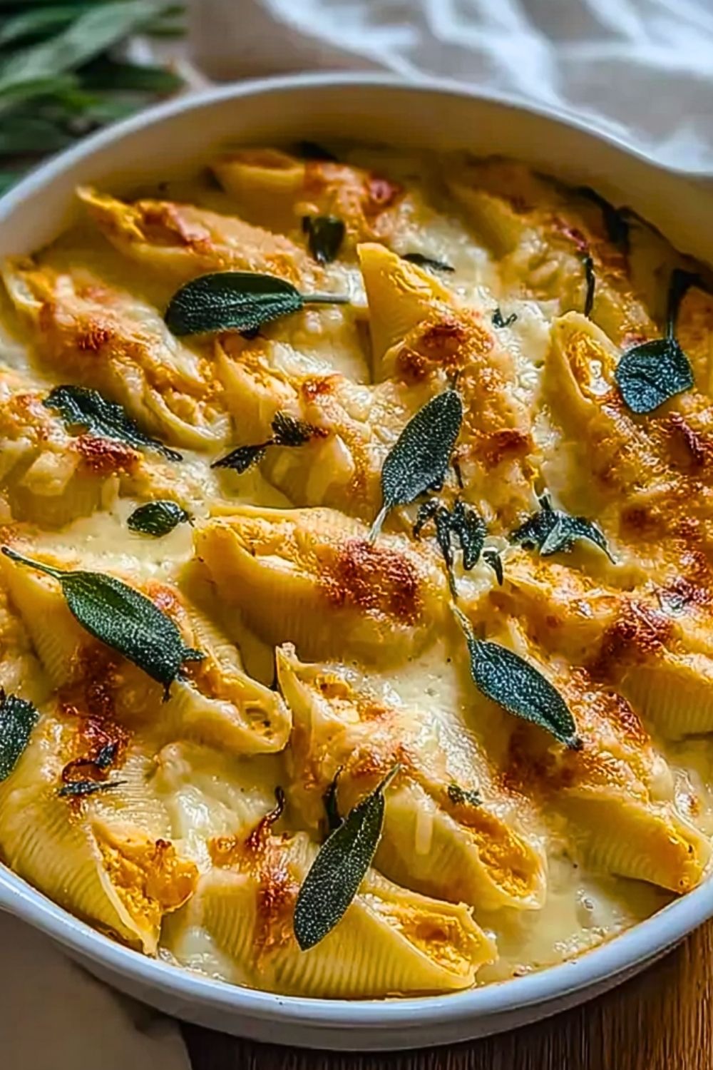 Pumpkin Gouda Stuffed Shells With Brown Butter Sage Alfredo Sauce ...
