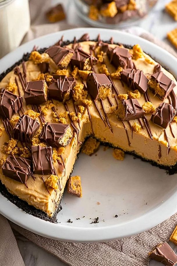 Simple No Bake Peanut Butter Pie - Cook Craze
