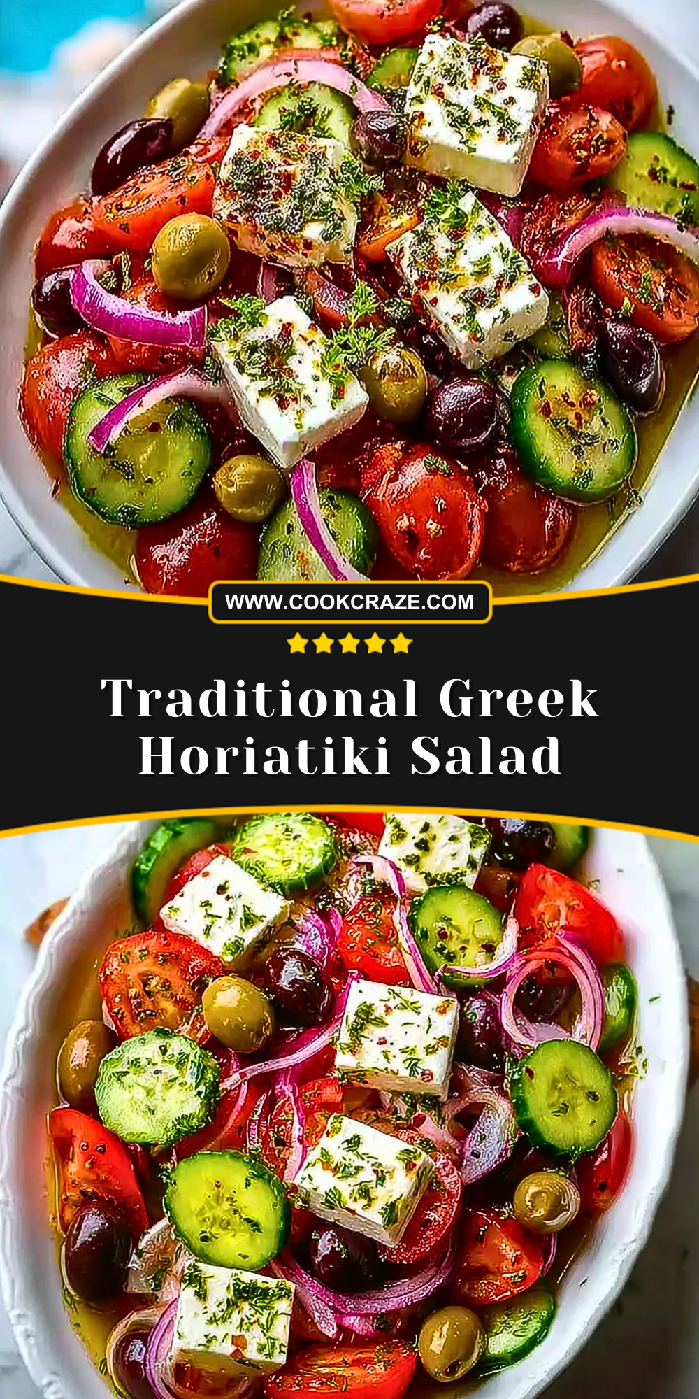 Traditional Greek Horiatiki Salad - Cook Craze