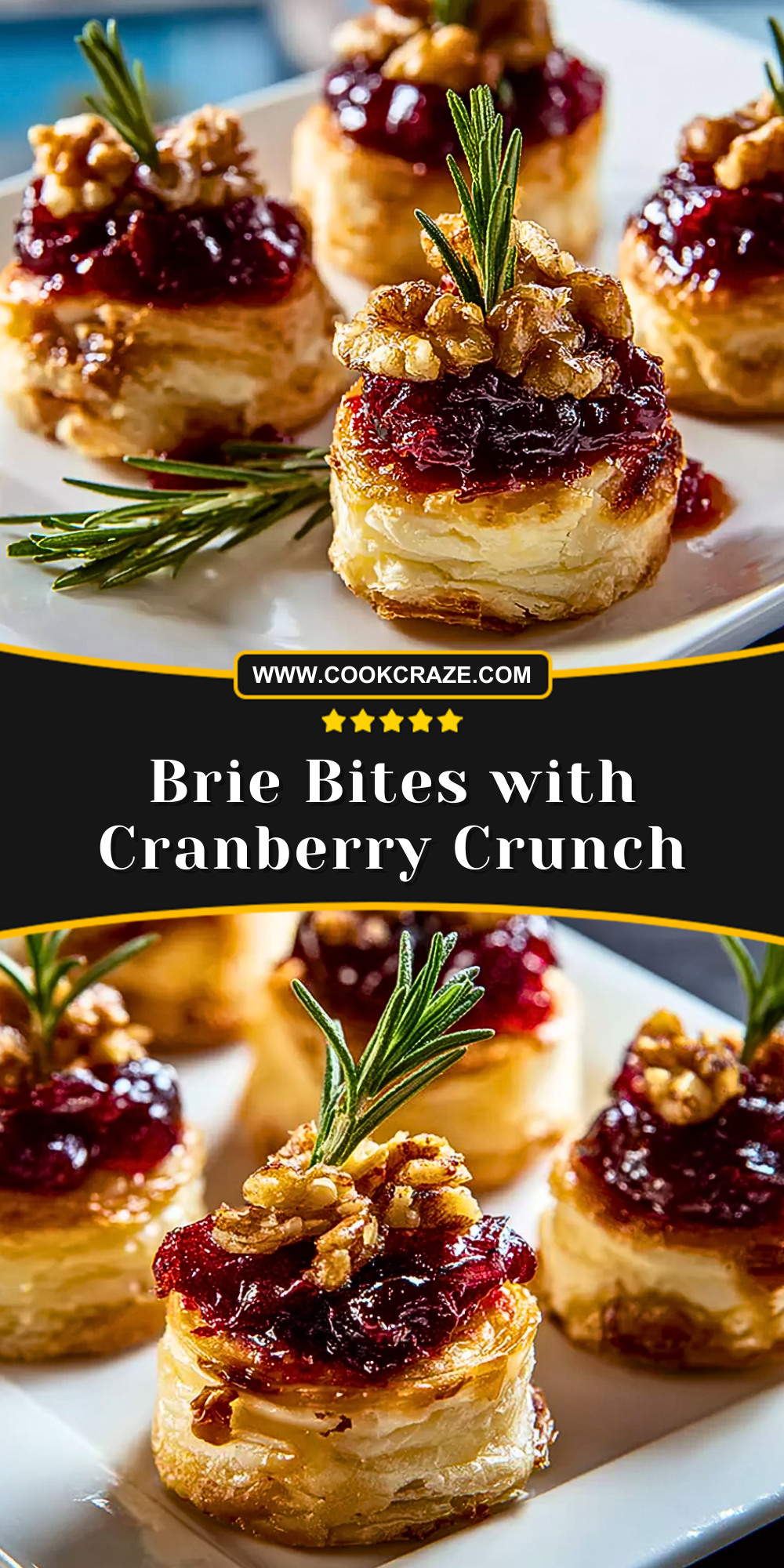 Brie Bites with Cranberry Crunch - Cook Craze