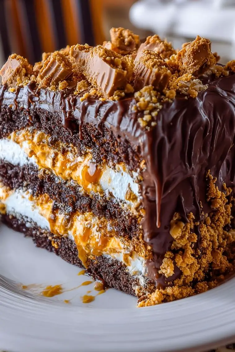 Butterfinger Bomb Cake - Cook Craze