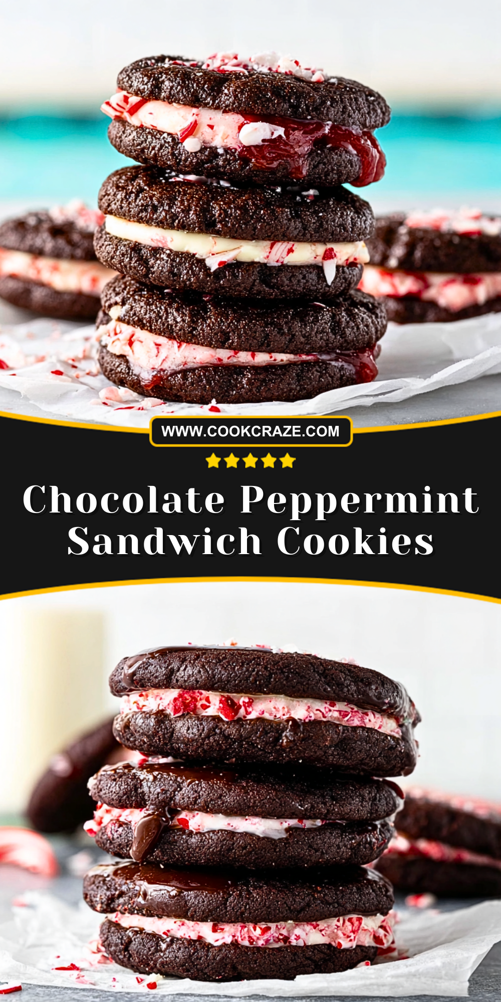 Chocolate Peppermint Sandwich Cookies - Cook Craze