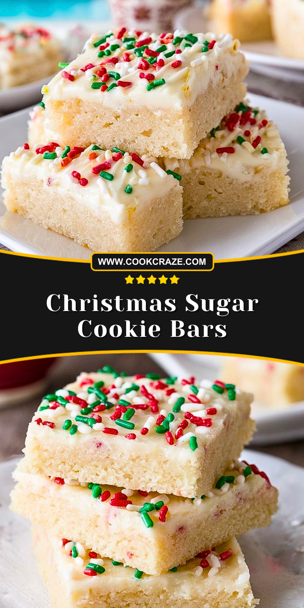 Christmas Sugar Cookie Bars - Cook Craze