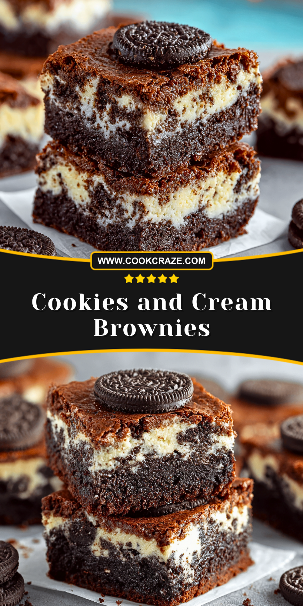 Cookies and Cream Brownies - Cook Craze