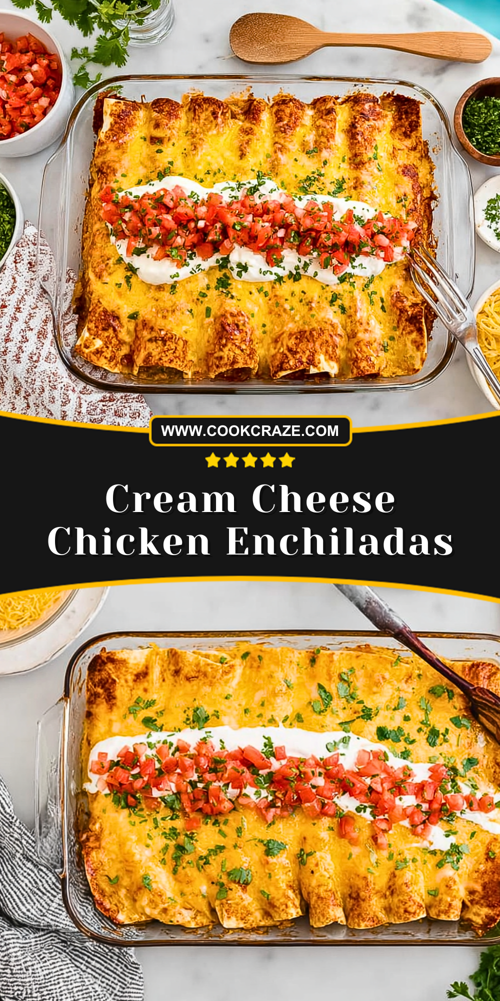 Cream Cheese Chicken Enchiladas - Cook Craze