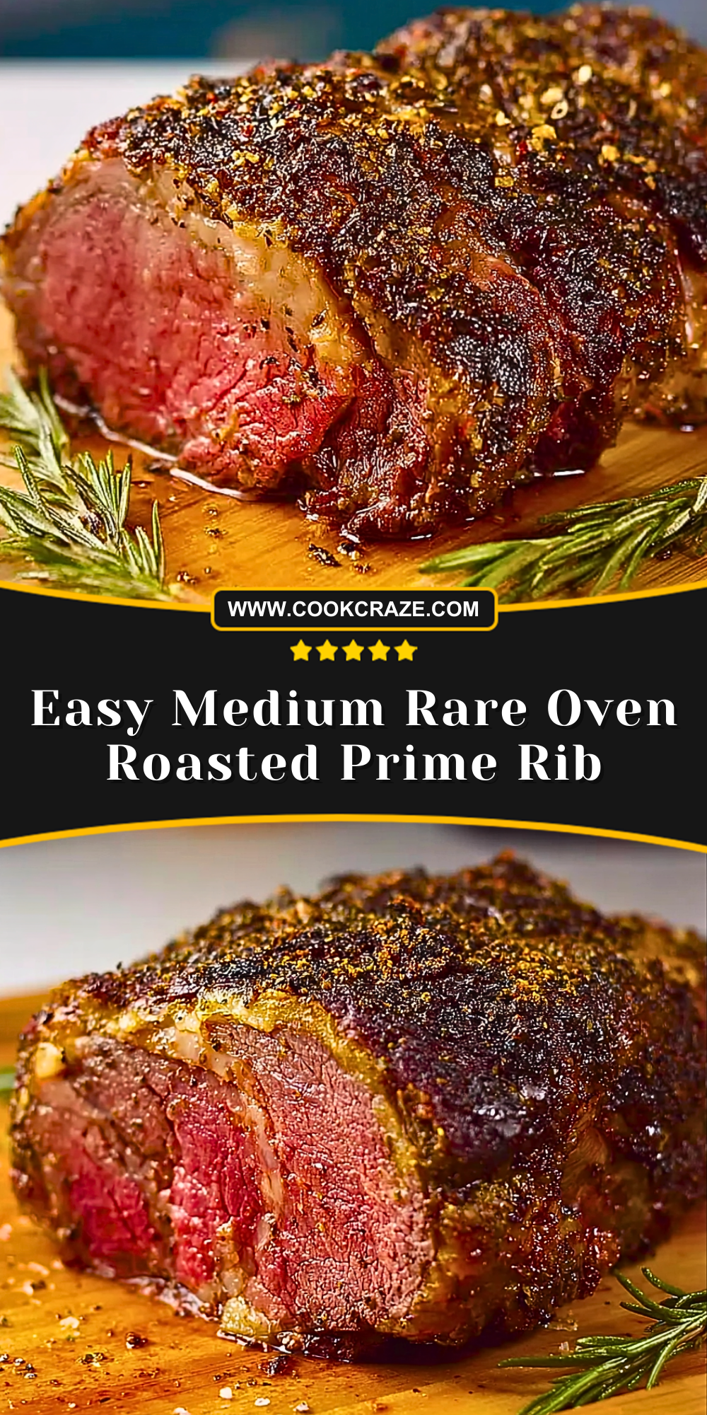 Easy Medium Rare Oven Roasted Prime Rib - Cook Craze