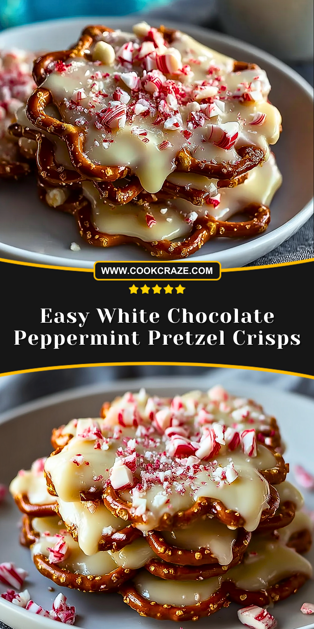 Easy White Chocolate Peppermint Pretzel Crisps - Cook Craze