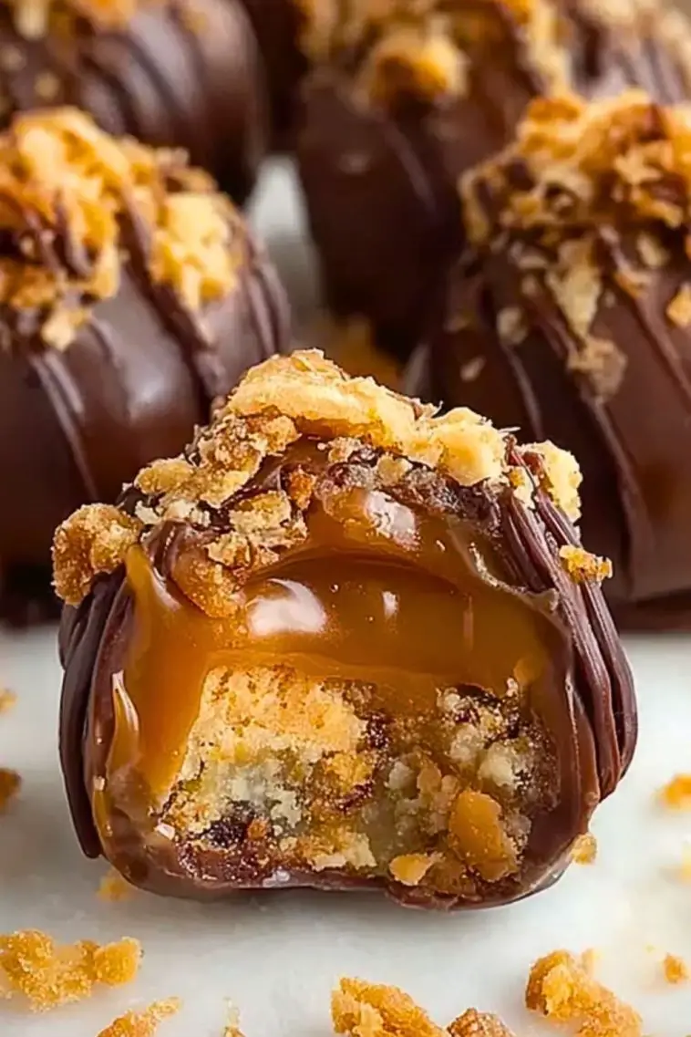 No Bake Caramel Crunch Butterfinger Truffles - Cook Craze