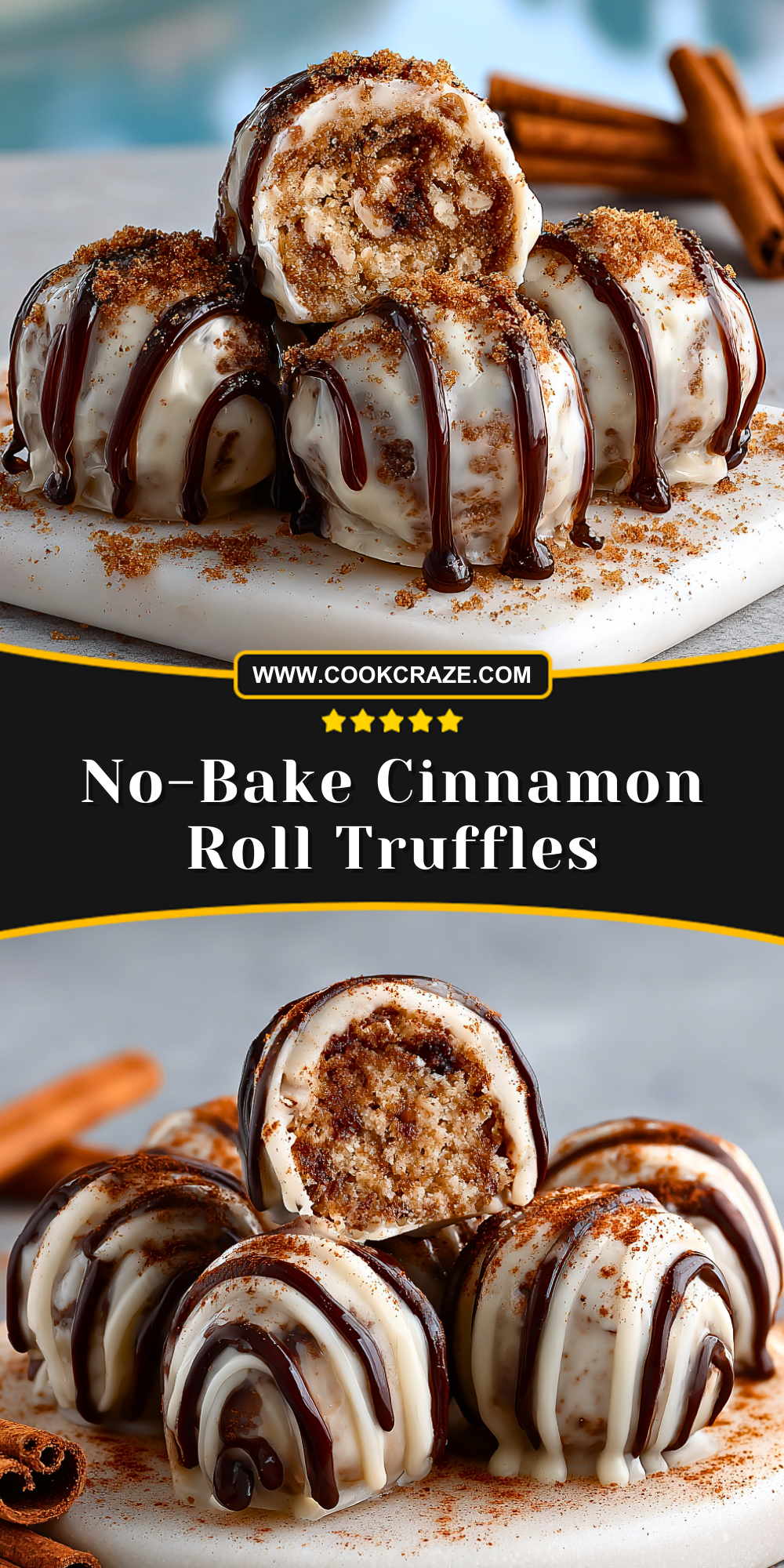No-Bake Cinnamon Roll Truffles - Cook Craze