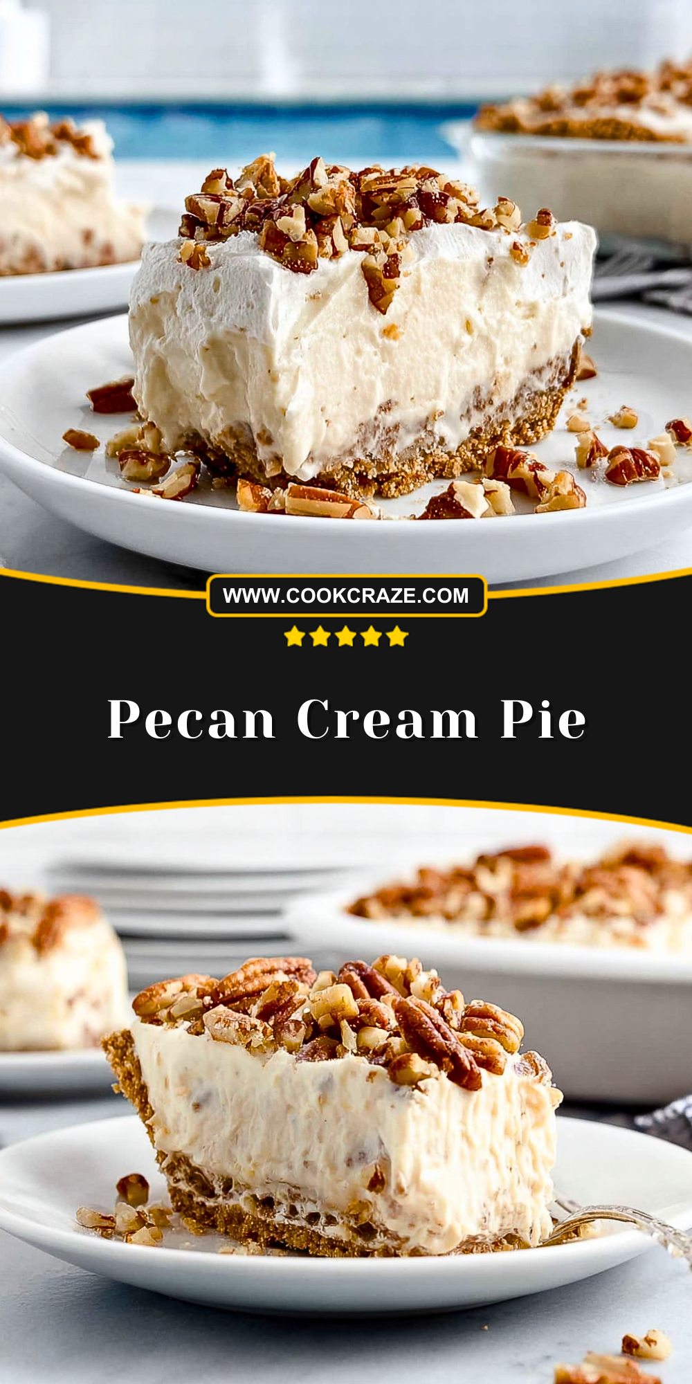 Pecan Cream Pie - Cook Craze