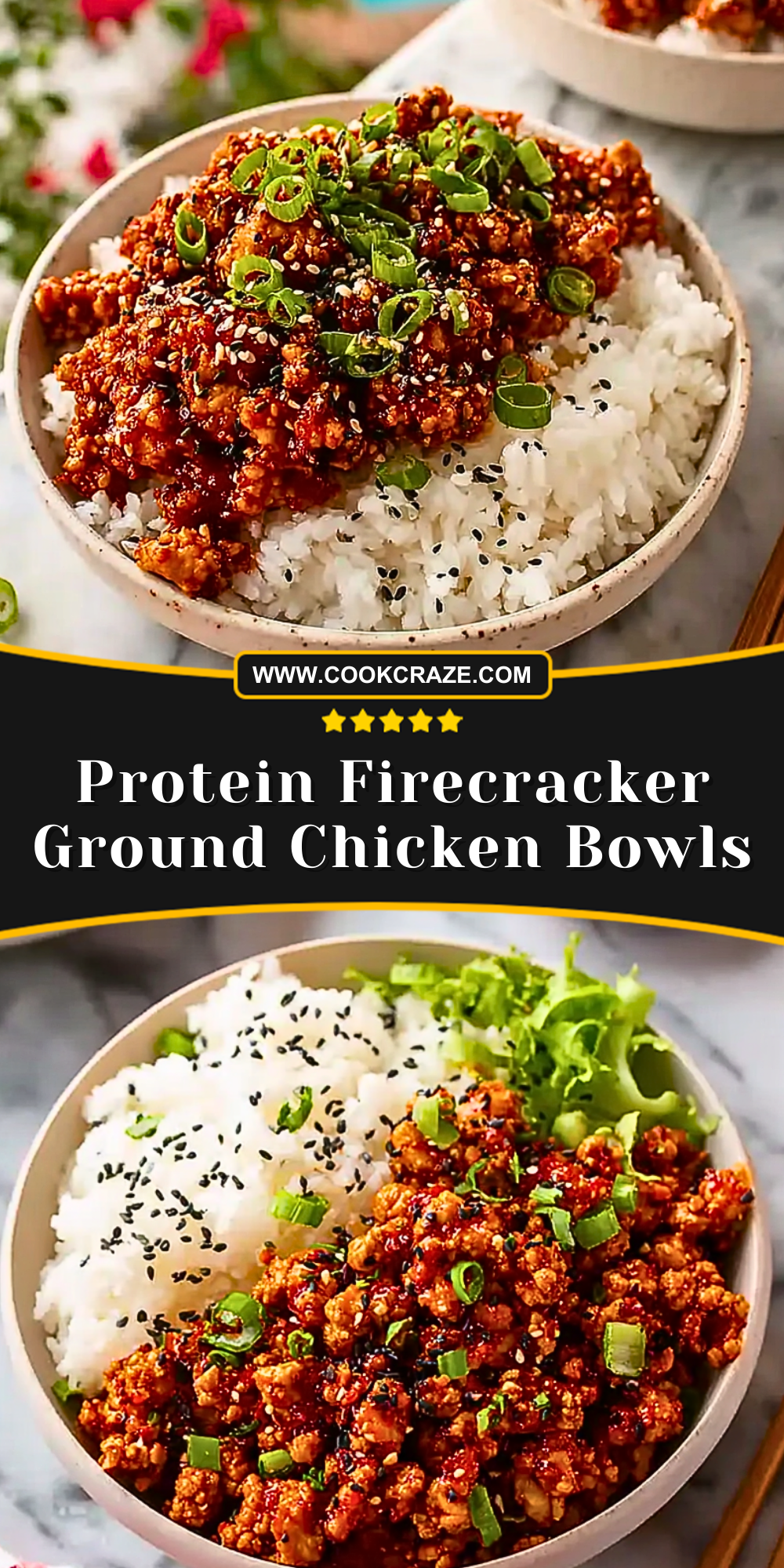 Protein Firecracker Ground Chicken Bowls - Cook Craze