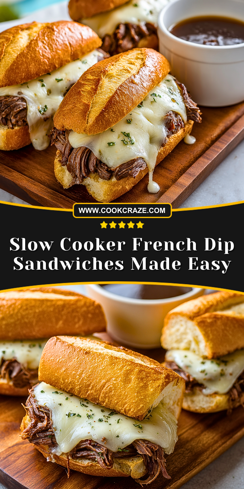 Slow Cooker French Dip Sandwiches Made Easy - Cook Craze