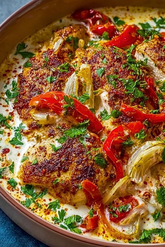 Turkish Chicken with Creamy White Sauce - Cook Craze